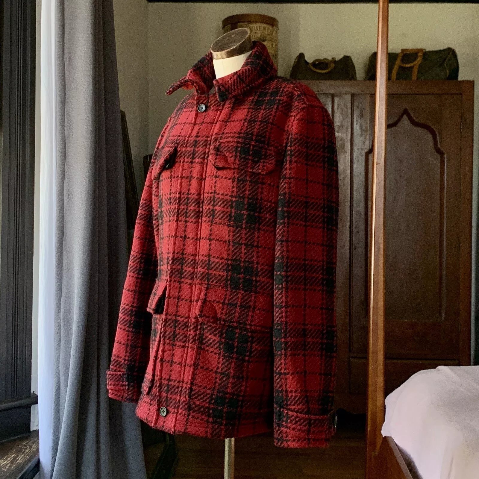 Tommy Hilfiger Wool Plaid Jacket Large